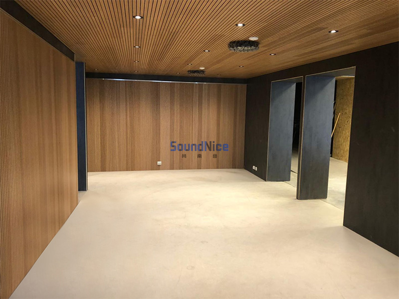 Office Corridor Installation Grooved Acoustic Panel